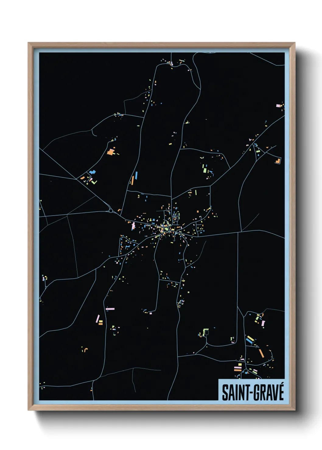 Une affiche de carte sur Saint-Gravé